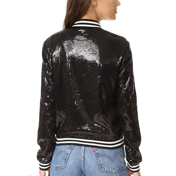 Boutique | Jackets & Coats | New Sparkling Black Sequin Bomber Jacket | Poshmark